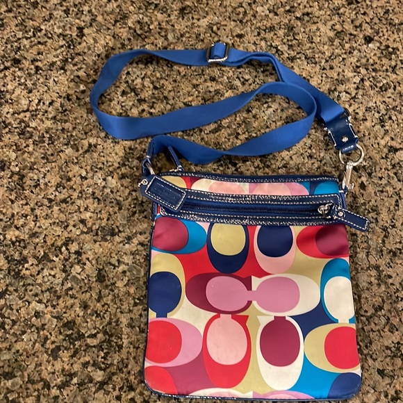 Coach | Bags | Coach Multi Color Satin Crossbody Bag | Poshmark